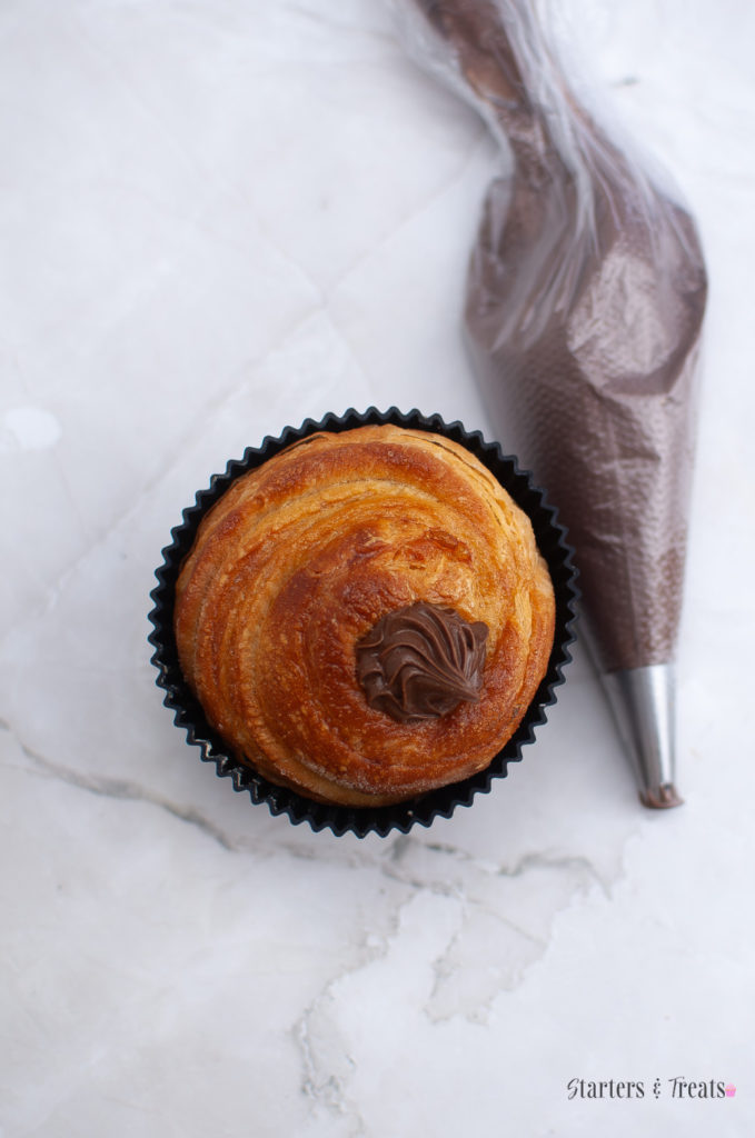 Chocolate Stuffed Cruffin Recipe - Starters and Treats