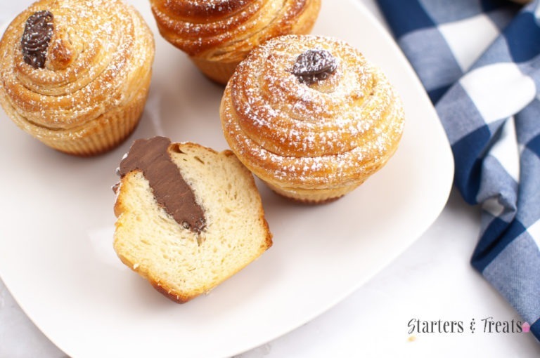 Chocolate Stuffed Cruffin Recipe - Starters and Treats